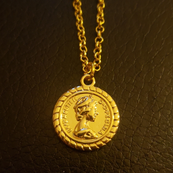 Jewelry | Queen Elizabeth Gold Tone Coin Necklace | Poshmark